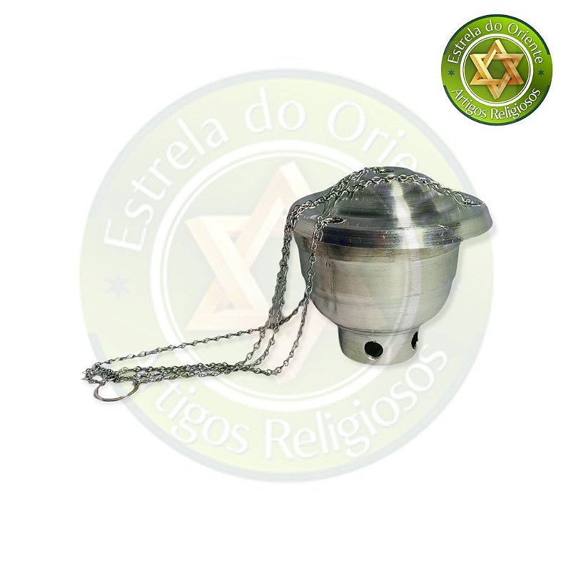 Turibulo Incensário Defumador em Alumínio Pequeno - Loja Estrela do Oriente