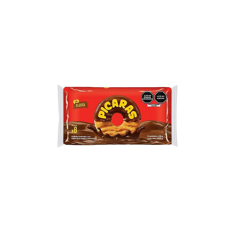 Bolacha Pícaras Clássica de Chocolate - Pacote c/ 8 unidades - Qosqo ...