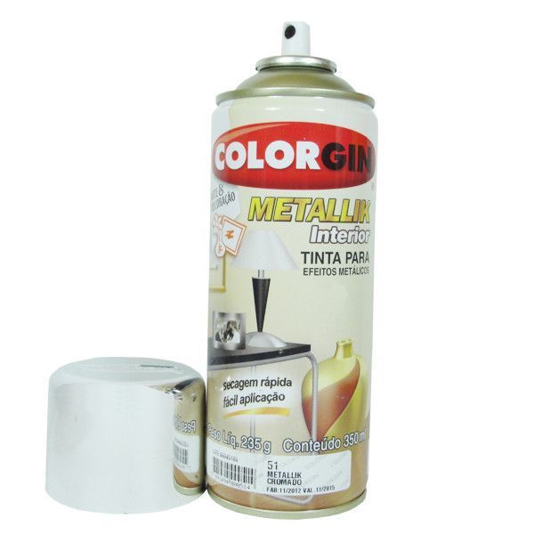 Tinta Spray Colorgin 300ml Metal.Cromado - REDEMAC SUPERBEM