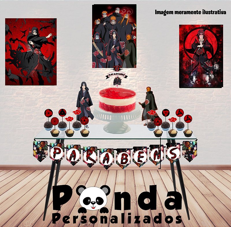 Kit só um bolinho - Naruto Akatsuki - Panda Personalizados