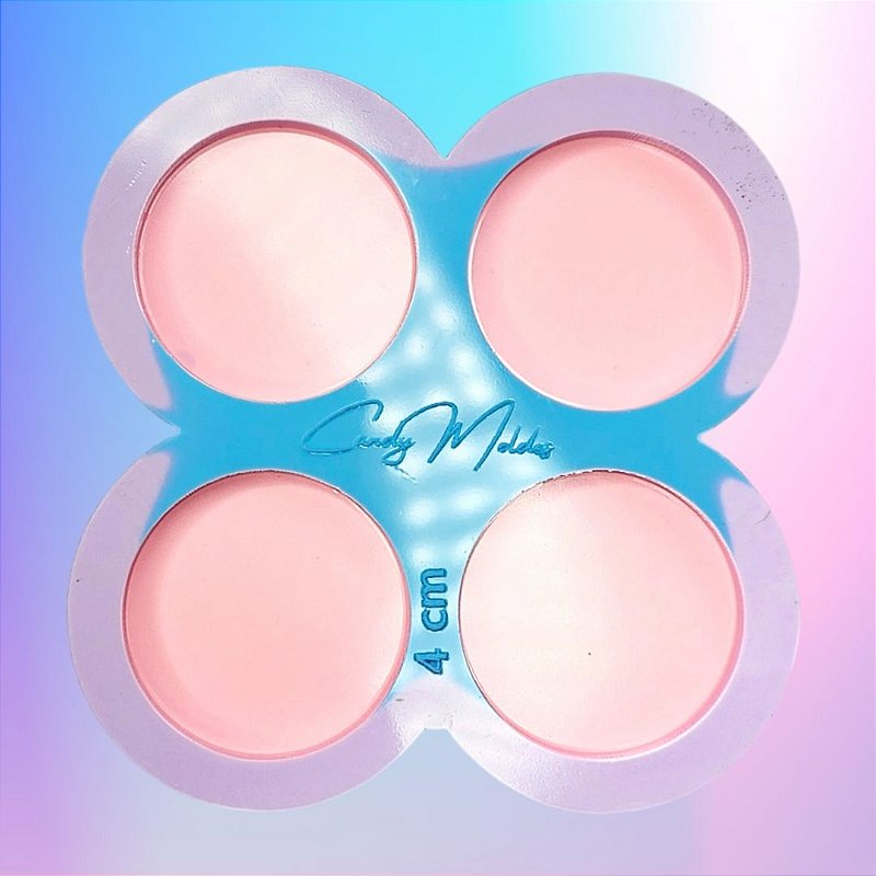 Molde Círculo Redondo 4 Cavidades 4cm Sem Furo - Candy Moldes