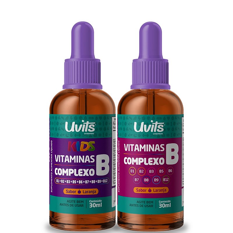 Kit Família - Complexo B 30ml + Complexo B Kids 30 ml - Uvits Uvits - A ...