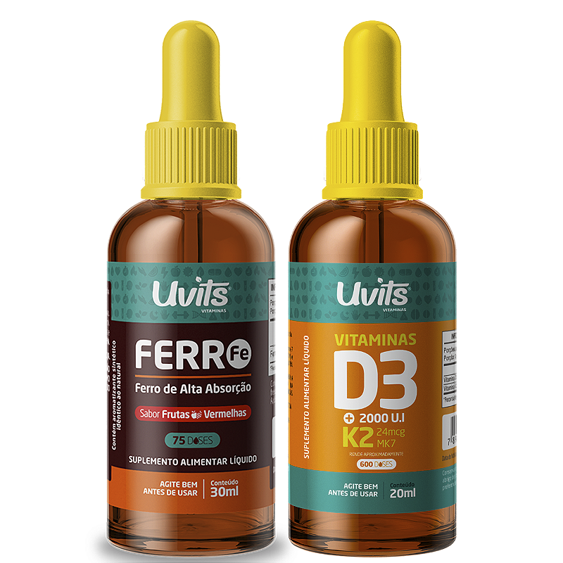 Kit Ferro 30ml + Vitamina D3 K2 20ml Uvits - Uvits Uvits - A Melhor ...