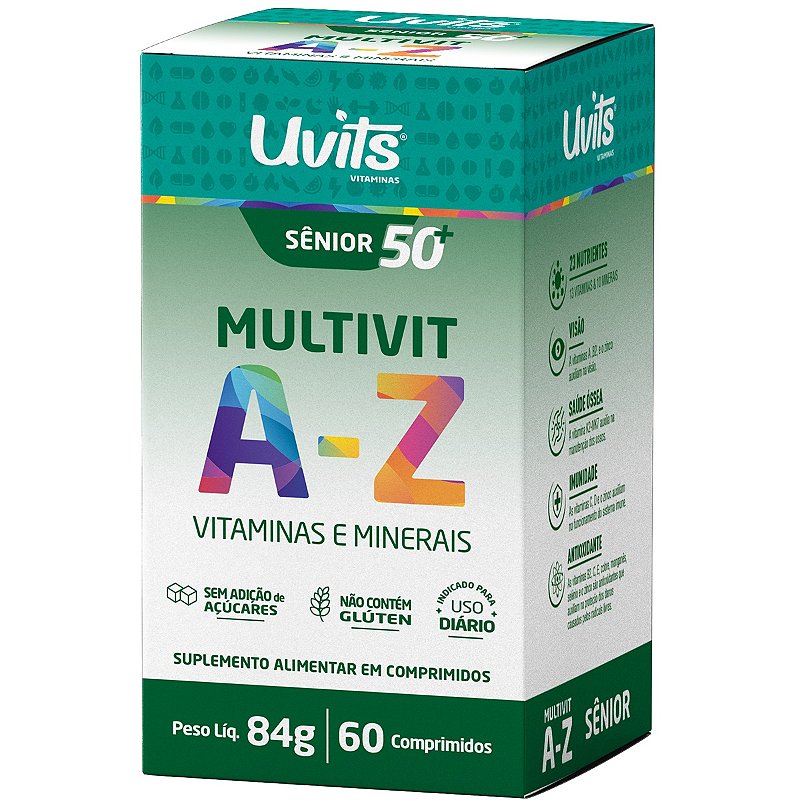 MultiVits A-Z Senior 60 Comprimidos MultiVits e Mais na Uvits Vitamina - Uvits Uvits - A Melhor ...