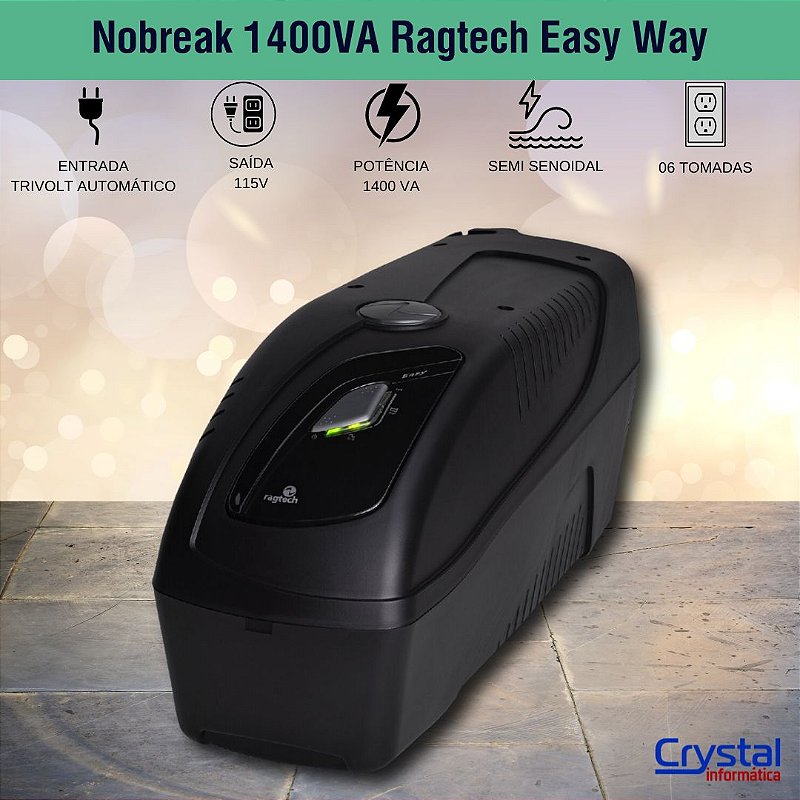 Nobreak 1400VA Ragtech Easy Way - Crystal Informática