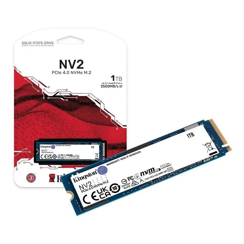 SSD Kingston 1TB M.2 NVMe SNV2S/1000G - Crystal Informática