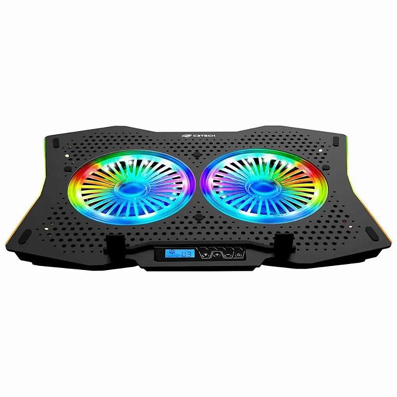 Base Gamer para Notebook C3Tech NBC-400BK RGB, 2 Coolers, Até 17.3 ...