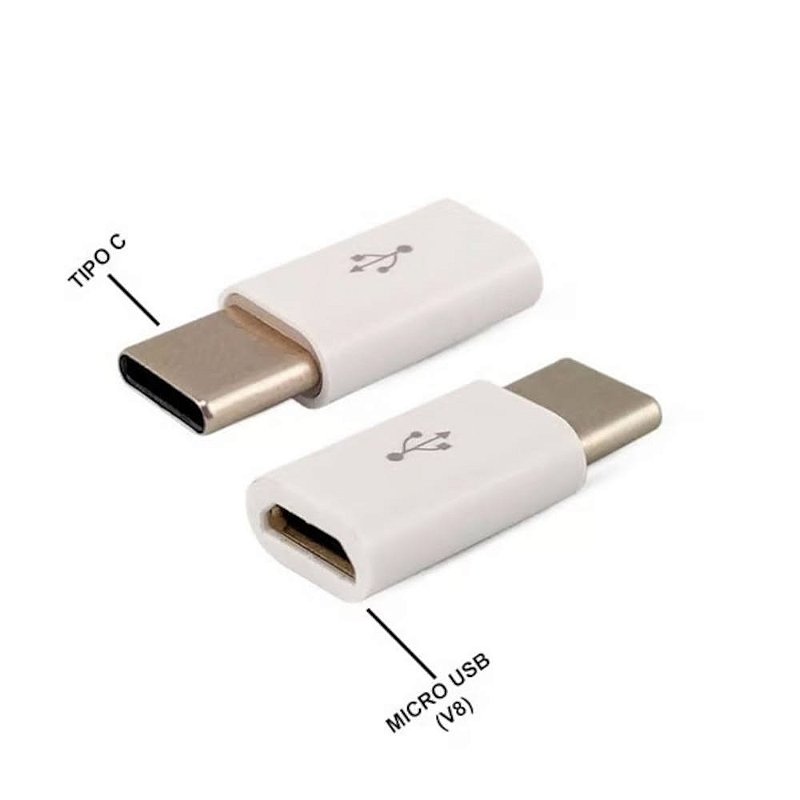 OTG USB V8 Micro Para Tipo C - Crystal Informática