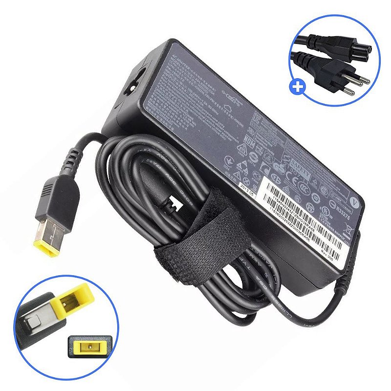 Fonte para Notebooks Lenovo 20 V Retangular - Crystal Informática