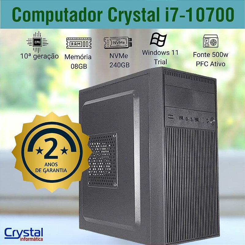 Computador Crystal Intel Core I7 10700 - Crystal Informática