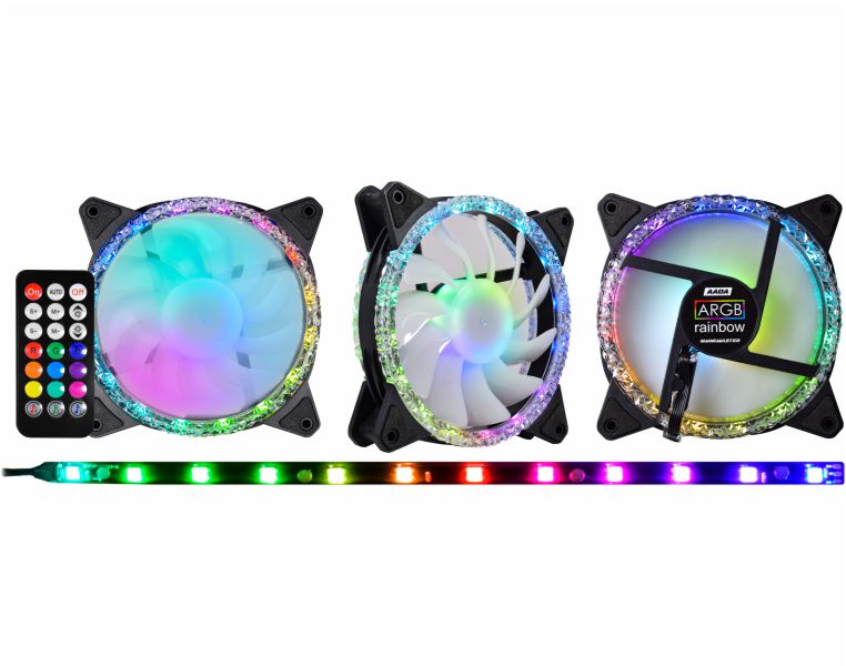 Kit Cooler FAN 120 mm K-mex ARGB AAOA Star Ritmico - Crystal Informática