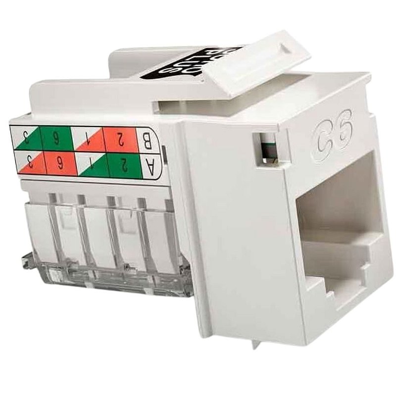 Conector RJ45 Fêmea Cat.6 Furukawa, Sohoplus, T568A-B, Branco - Crystal ...