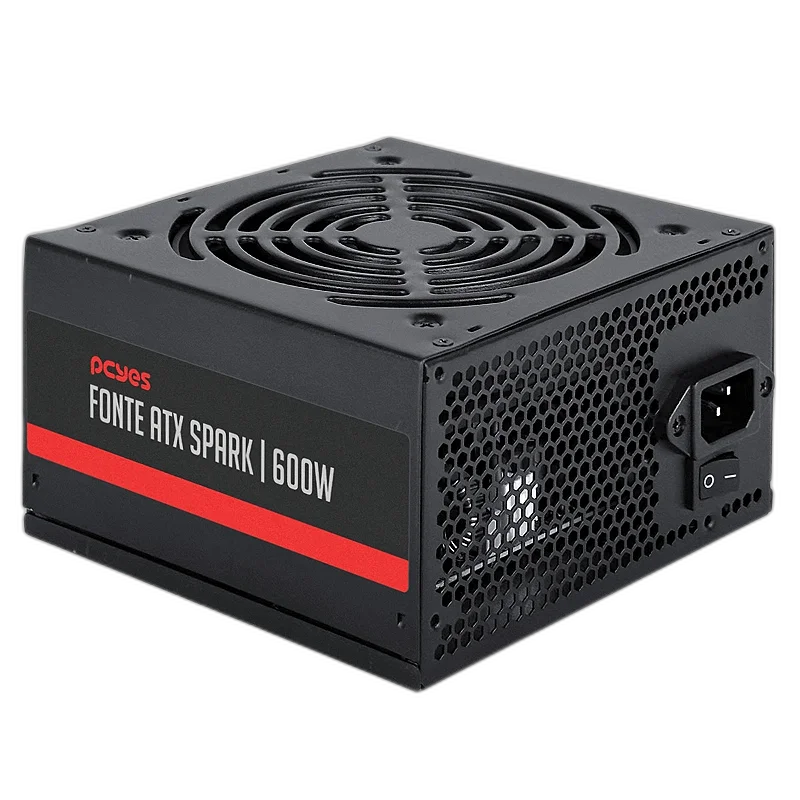 Fonte PCYes Spark 600W PFC Ativo: Potência e Eficiência para Gamers ...