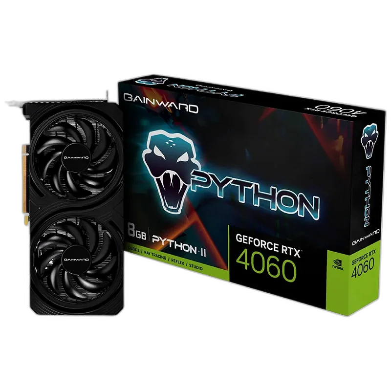 Placa de Vídeo Gainward RTX 4060 Python II 8GB, GDDR6, DLSS - Crystal ...