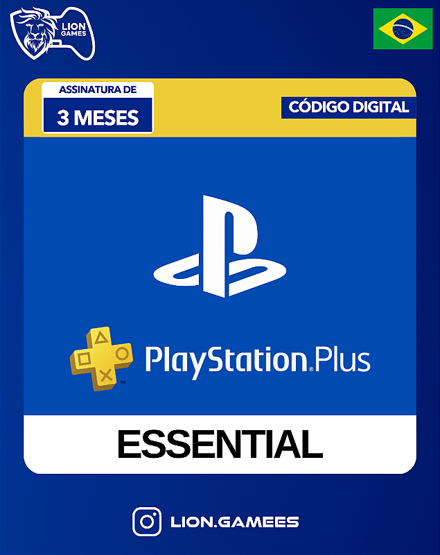 PLAYSTATION PLUS ESSENTIAL 3 MESES - CÓDIGO DIGITAL - Lion Games