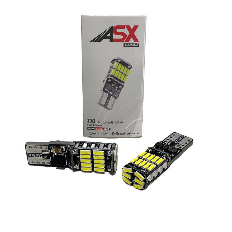 LÂMPADA T10 26 LED BIVOLT - BRANCA 6000K - Fiorelli's Peças e Acessórios