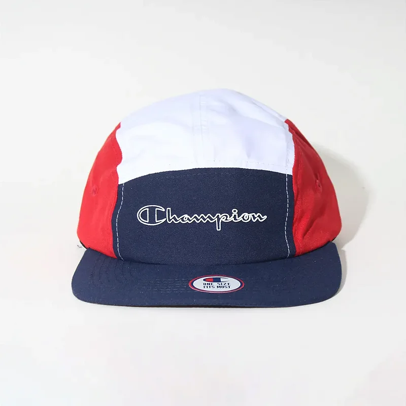 Boné Champion 5 Panel Micro Script Outline Navy White - Store Pesadao
