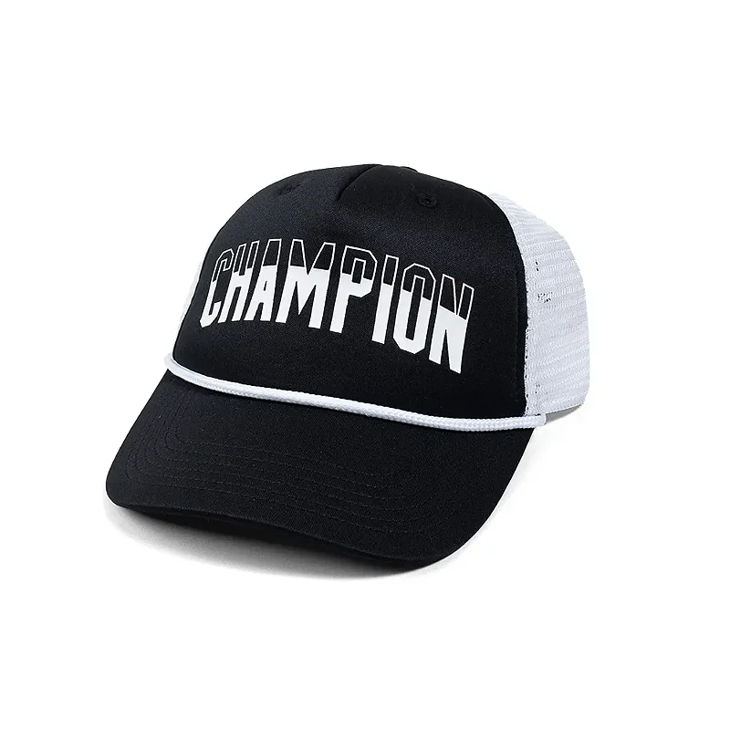 Boné Champion 5 Panel Foam Trucker Black White - Store Pesadao