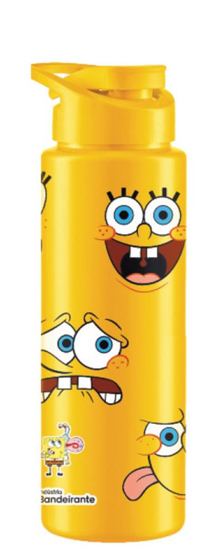 GARRAFA SQUEEZE 750ML BOB ESPONJA AMARELO - Bazar Dona Dirce