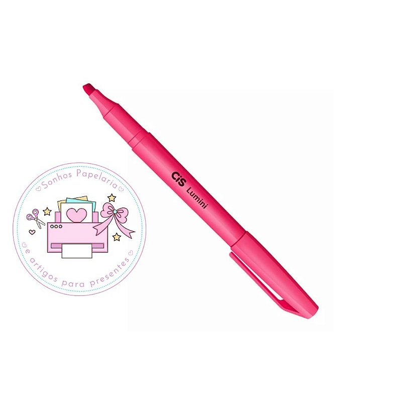 Marca-Texto Rosa Neon Cis Lumini - Sonhos Papelaria