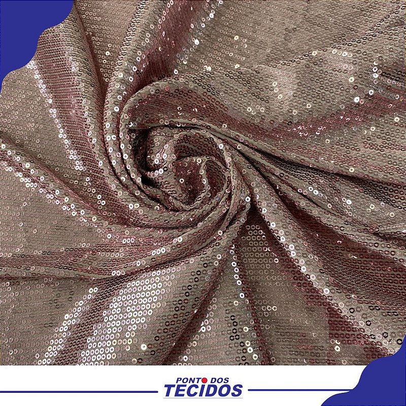 TECIDO MALHA PAETÊ (ROSA ENVELHECIDO) - Ponto dos Tecidos