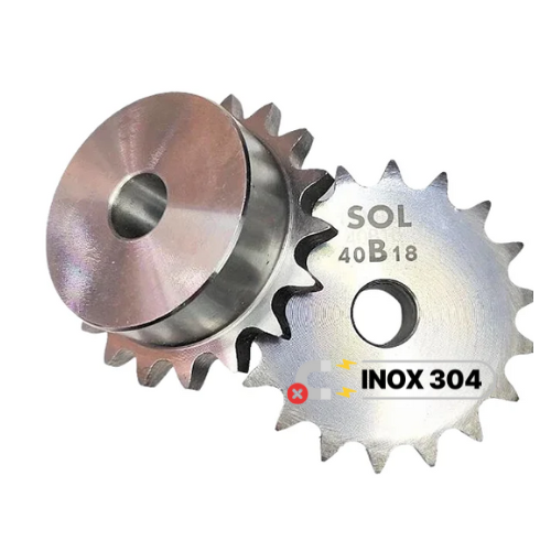 Roda Dentada ANSI 40 18Z INOX - SOL SOLUÇÕES EM TRANSMISSÃO DE POTÊNCIA
