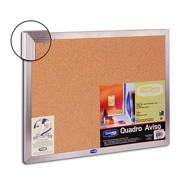 Quadro Cortiça 150x120cm Moldura Aluminio Cortiarte - Tebel Suprimentos ...