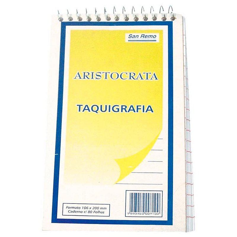 Caderno Taquigrafia Pautado 80 Folhas San Remo - Tebel Suprimentos: Sua ...