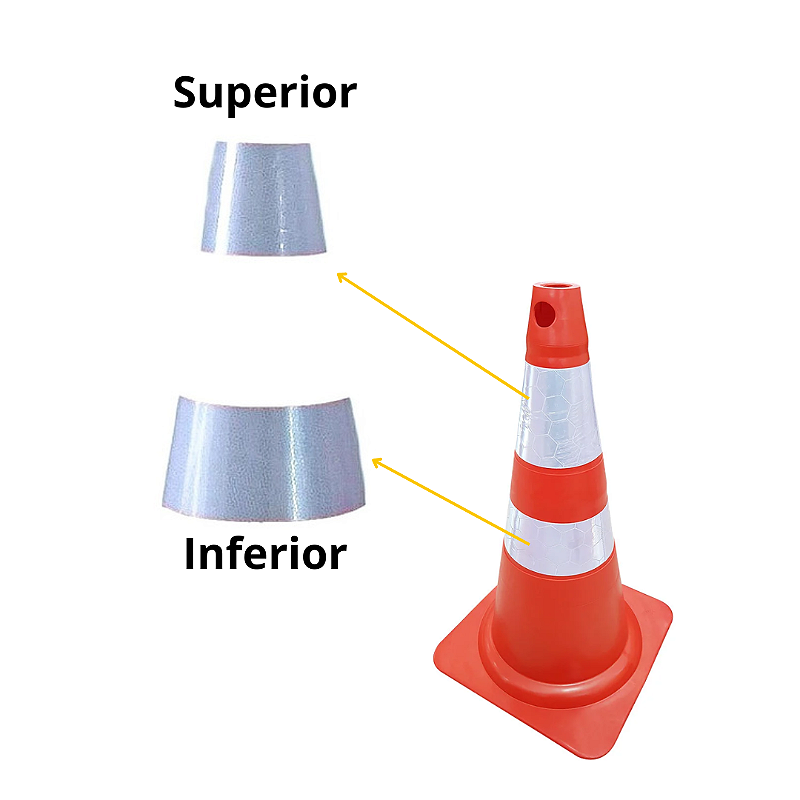 Faixa Refletiva p/ Cone 75cm Superior e Inferior - Ação EPI - Sua ...
