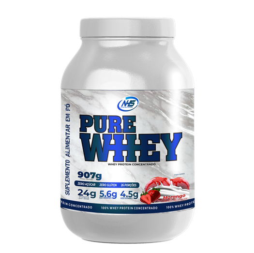 PURE WHEY MORANGO - 907g - NHS Nutrition