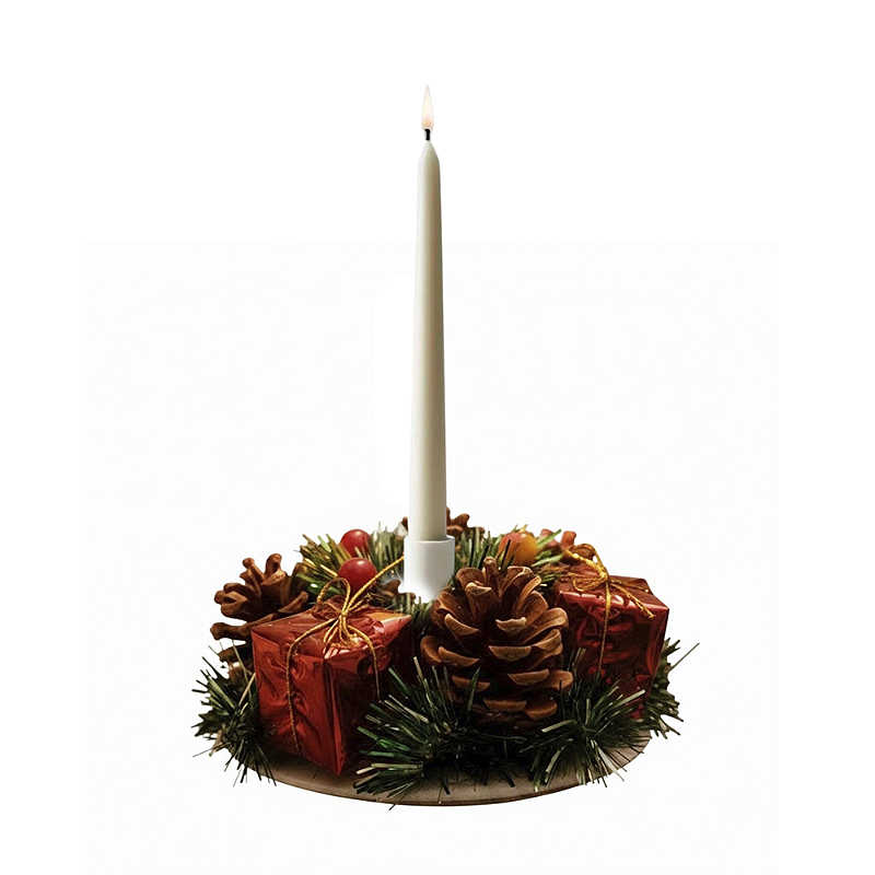 Porta Vela Candelabro Decoração para Ceia de Mesa Natal Enfeite de Mesa ...