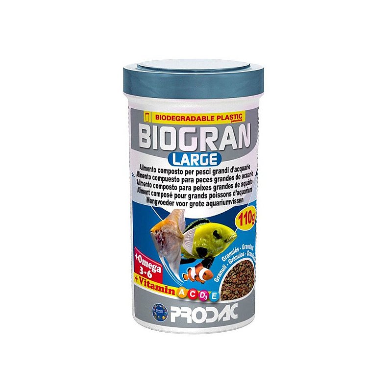 RACAO PRODAC BIOGRAN LARGE 110G - Aquabase Aquapaisagismo