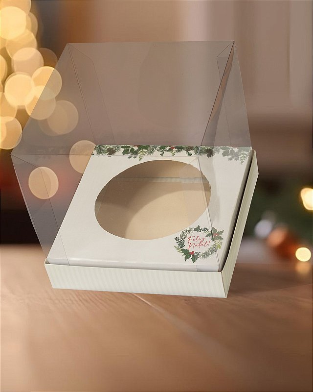 Caixa Para Mini Panetone Feliz Natal 10 Unidades Embalagens