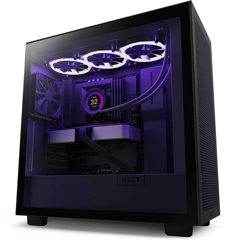 Gabinete NZXT H710 Flow Vidro Temperado e 2 Ventoinhas Black - CM-H71FB ...