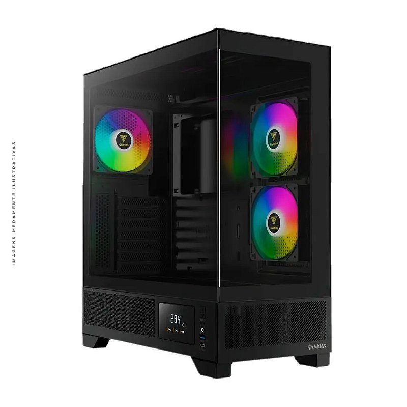 Gabinete Gamer Gamdias Atlas M1 Mid Tower Black - ATLAS-M1 - GK ...