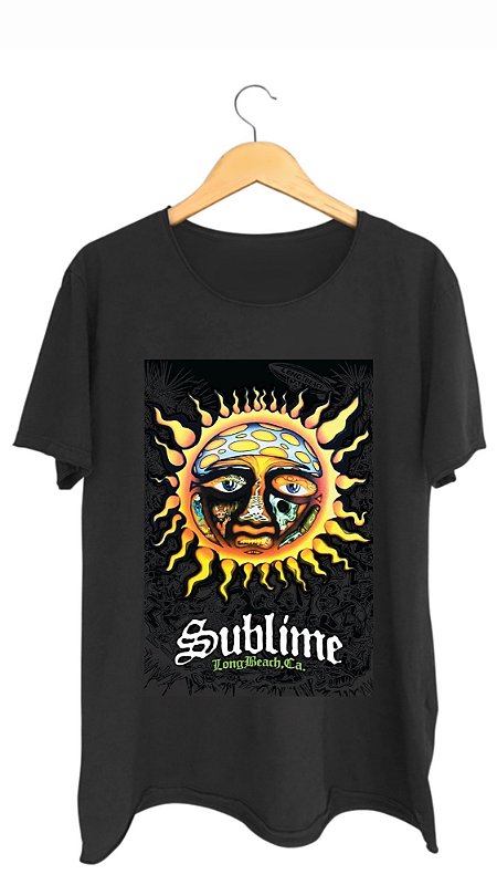 Camiseta SUBLIME - 100% algodão corte a fio preta - beatshirts