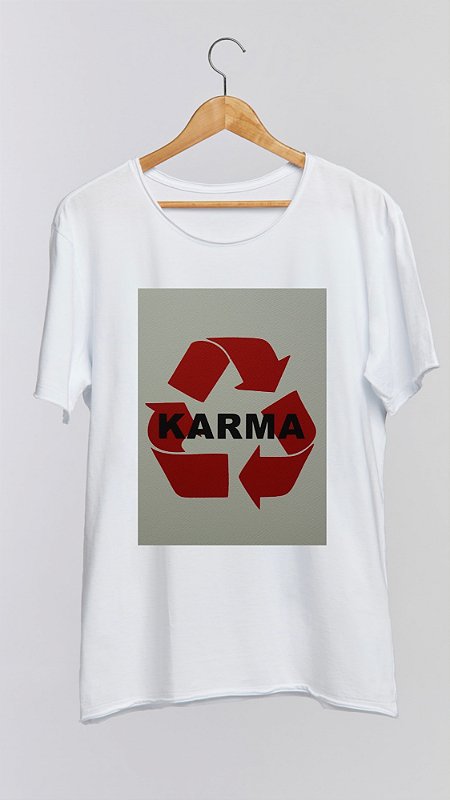 Camiseta KARMA - 100% algodão corte a fio branca - beatshirts