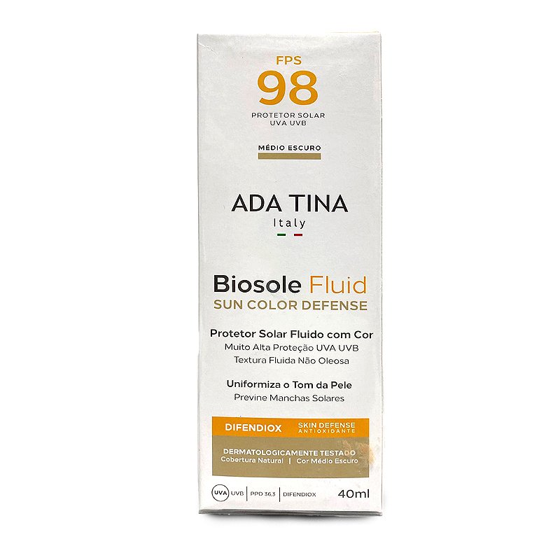 BIOSOLE FLUID FPS 98 40ML MÉDIO ESCURO ADA TINA - Humani Pharma
