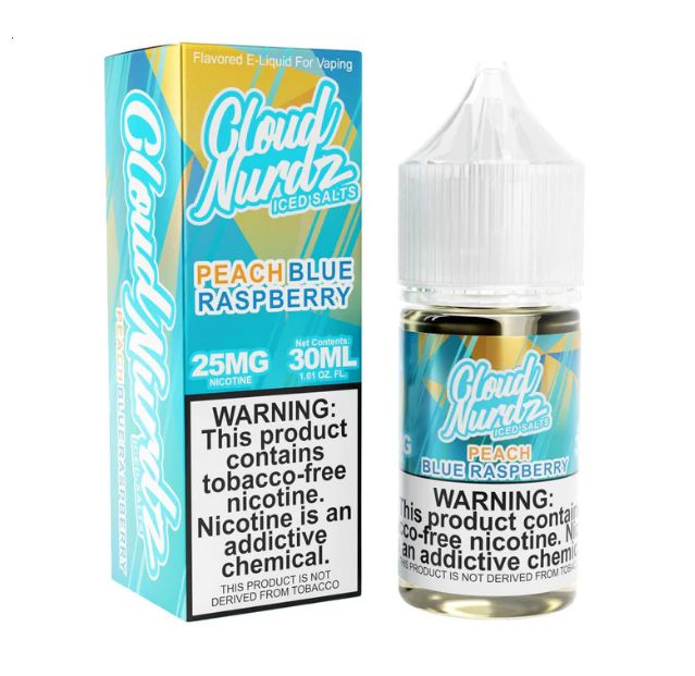 NicSalt Cloud Nurdz - Iced Peach Blue Rasp | Totalpod - Total POD ...