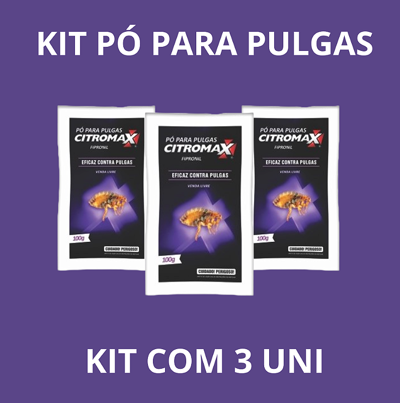 KIT 3 PÓ PARA PULGA - EVOKLIN