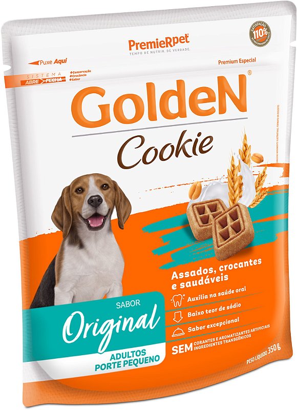 GOLDEN COOKIE CAES ADULTOS RACAS PEQUENAS 350 G - A casa do seu PET