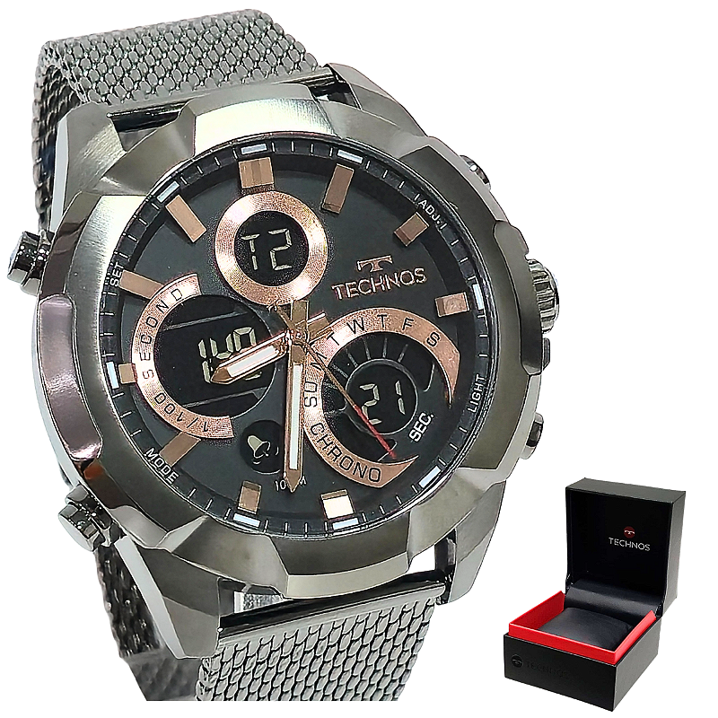 Relógio Technos Masculino Digiana Digitech Grafite W23721AAB/1P ...