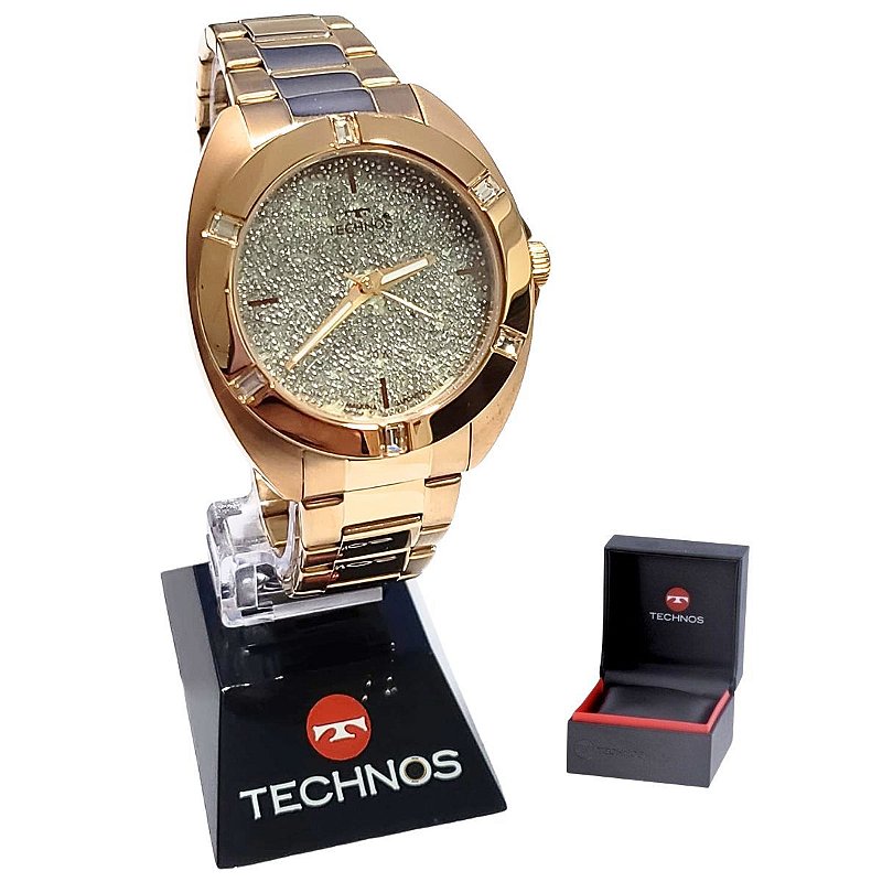 Relógio Technos Feminino Analógico Crystal Rosé 2033CV/1K - Relógios ...