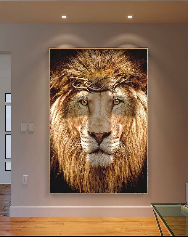 Quadro Leão Marcado pela Cruz - Ludy Store