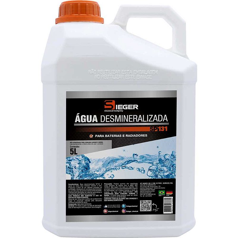Água desmineralizada 5L 48232 SIEGER - Brenfeer - Ferramentas para cada ...