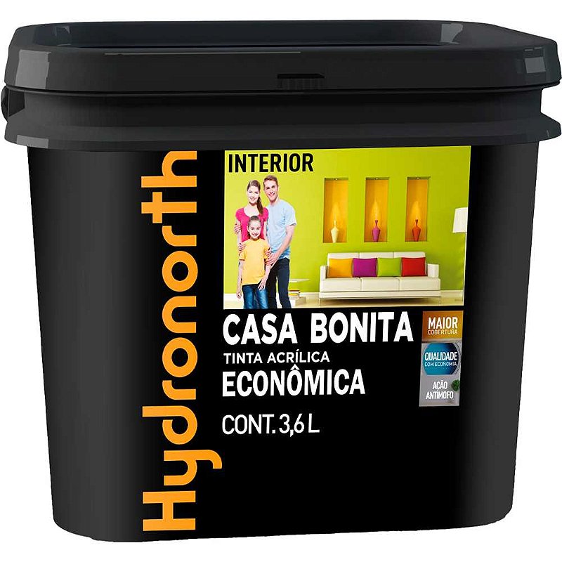 Tinta acrílica fosca cor elefante 3,6L Casa Bonita HYDRONORTH ...