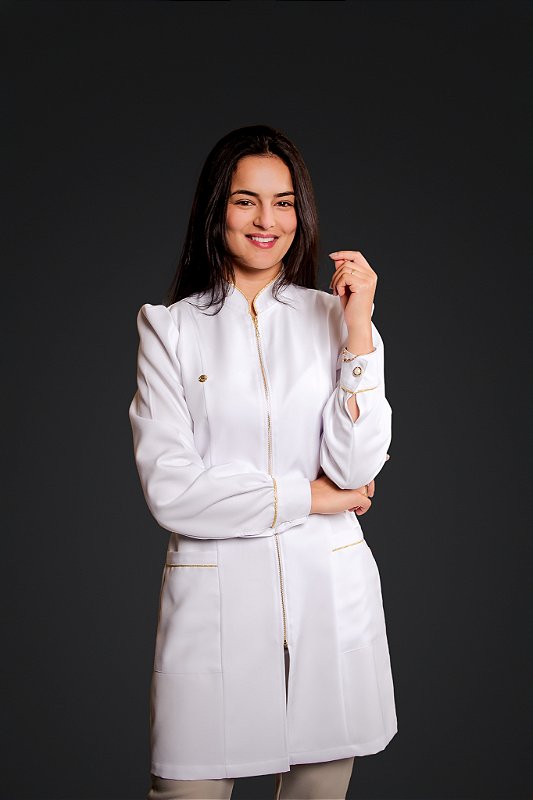Jaleco Yasmin - Branco - RAGONESI Jalecos & Scrubs