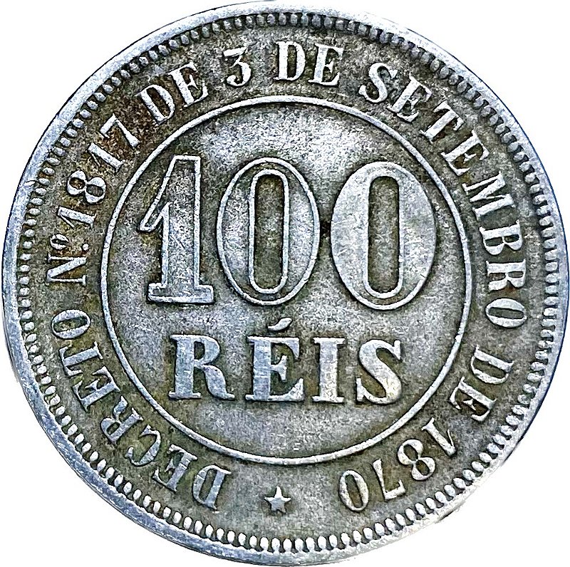 Moeda de 100 Réis do Período Imperial do Brasil (1885). - NEP ...