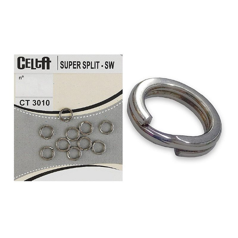 Split Ring SW 10 Unidades - Celta - www.falcaopesca.com.br
