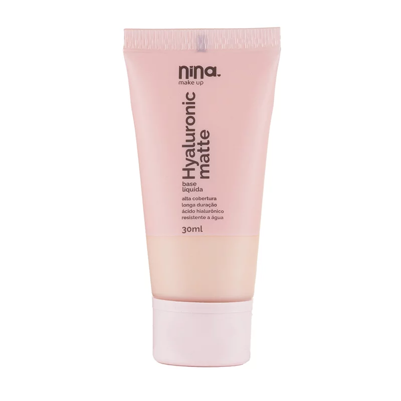 Base Liquida Hyaluronic Matte - NINA MAKEUP - Favorita - Loja de Maquiagem